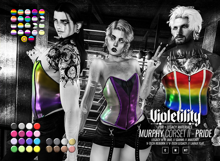 Second Life Marketplace - Violetility - Murphy Corset II Pride [DEMO]